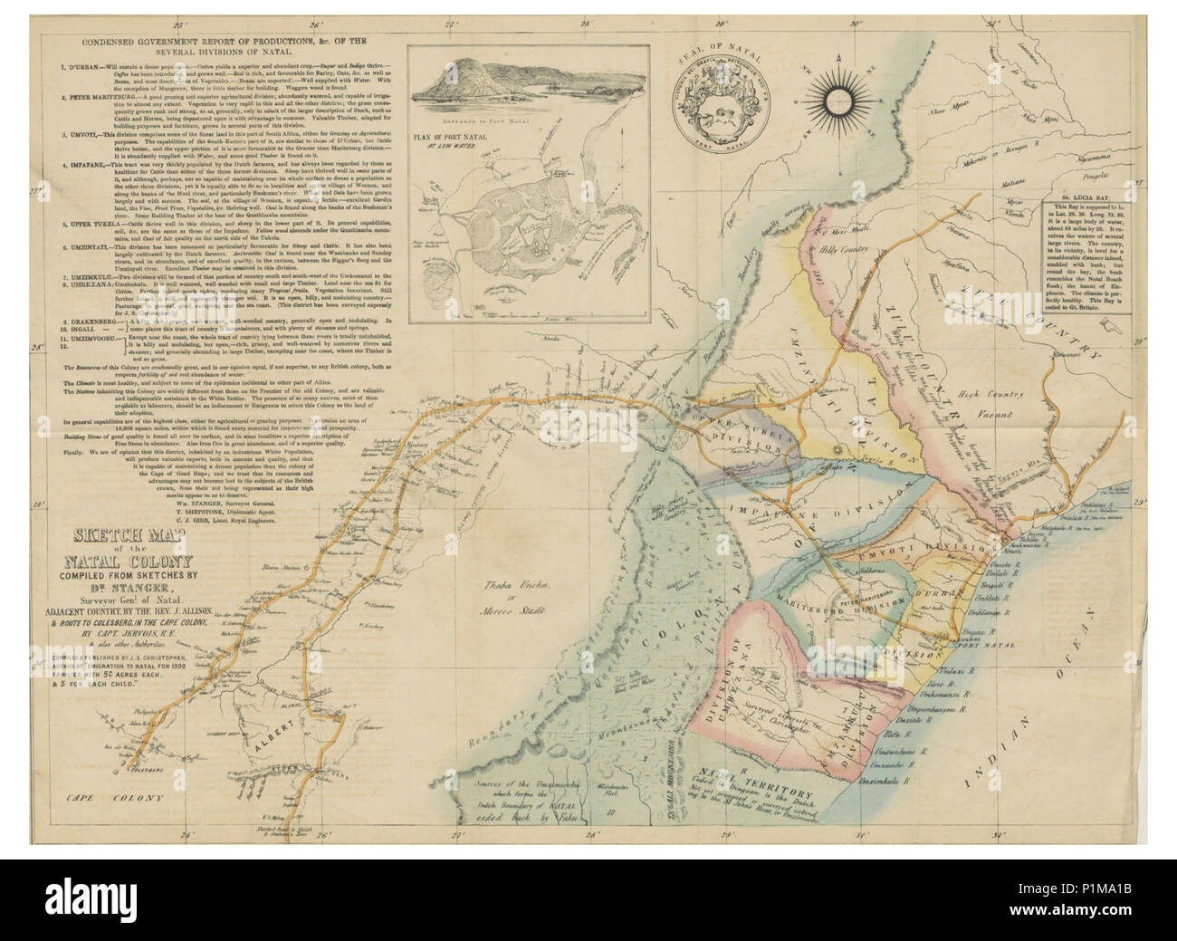 (1850) Scetch Map of the Natal Colony (compiled from scetches by Dr ...