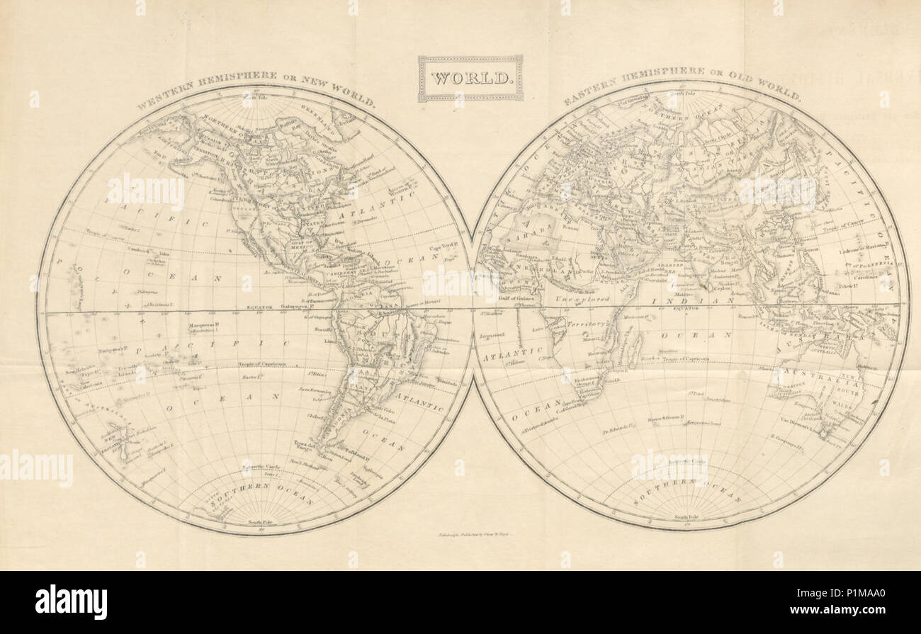 (1857) Map of THE WORLD Stock Photo - Alamy