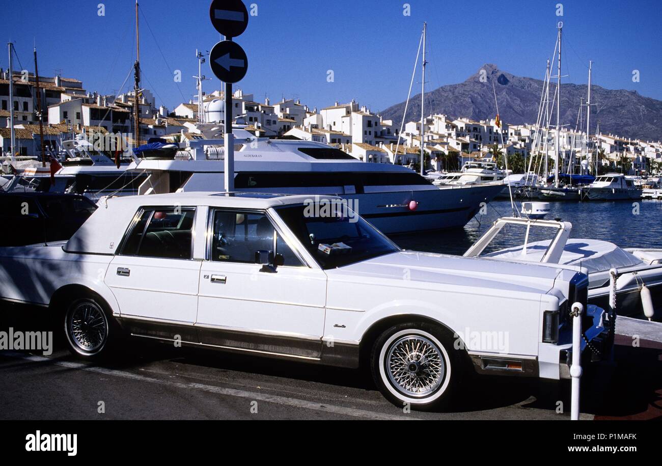 Puerto Banús, yachting port and luxus cars; Costa del Sol Stock Photo ...