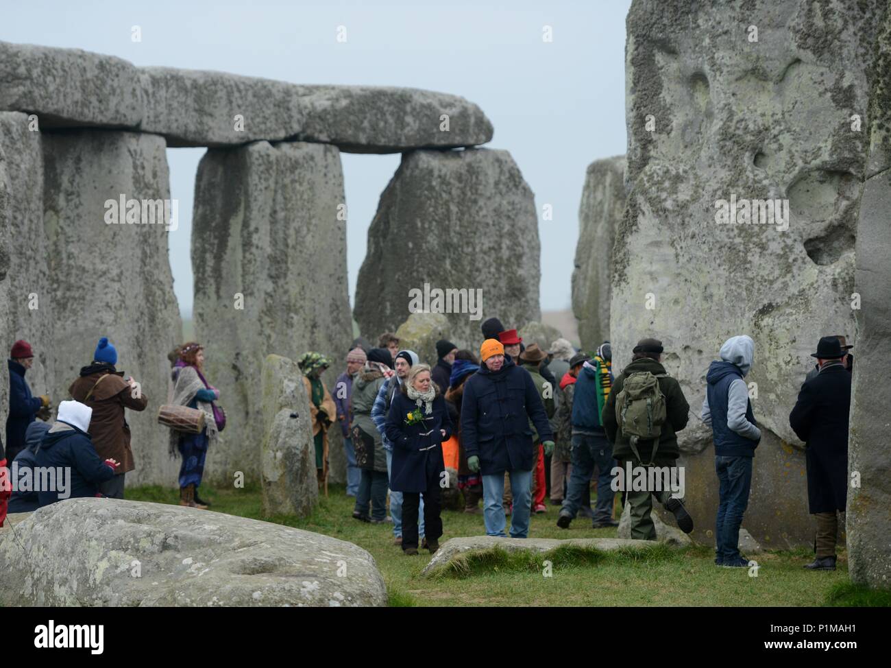 Spring Equinox is celebrated at Stonehenge, Wiltshire 20/03/2016 Stock ...