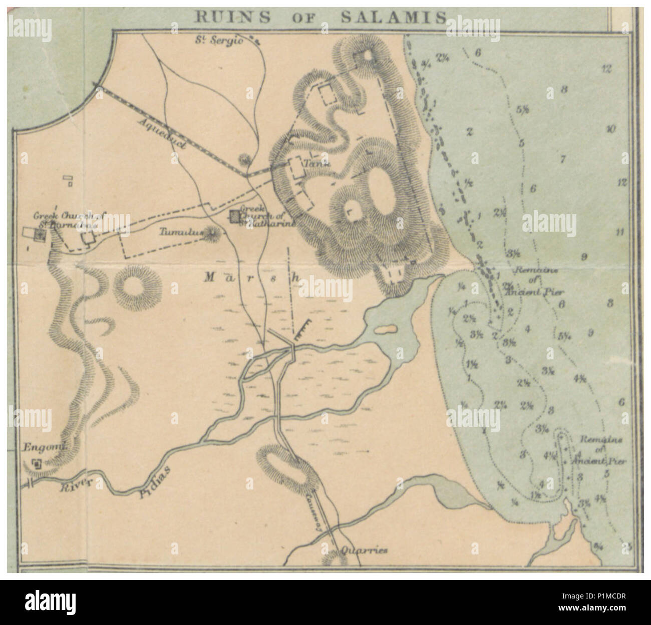 (1878) MAP OF RUINS OF SALAMIS Stock Photo - Alamy