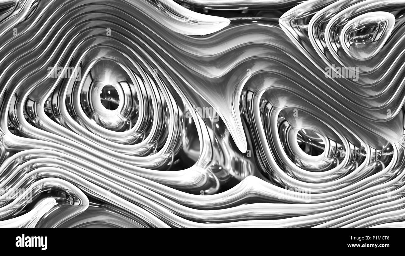 Abstract Silver Curve