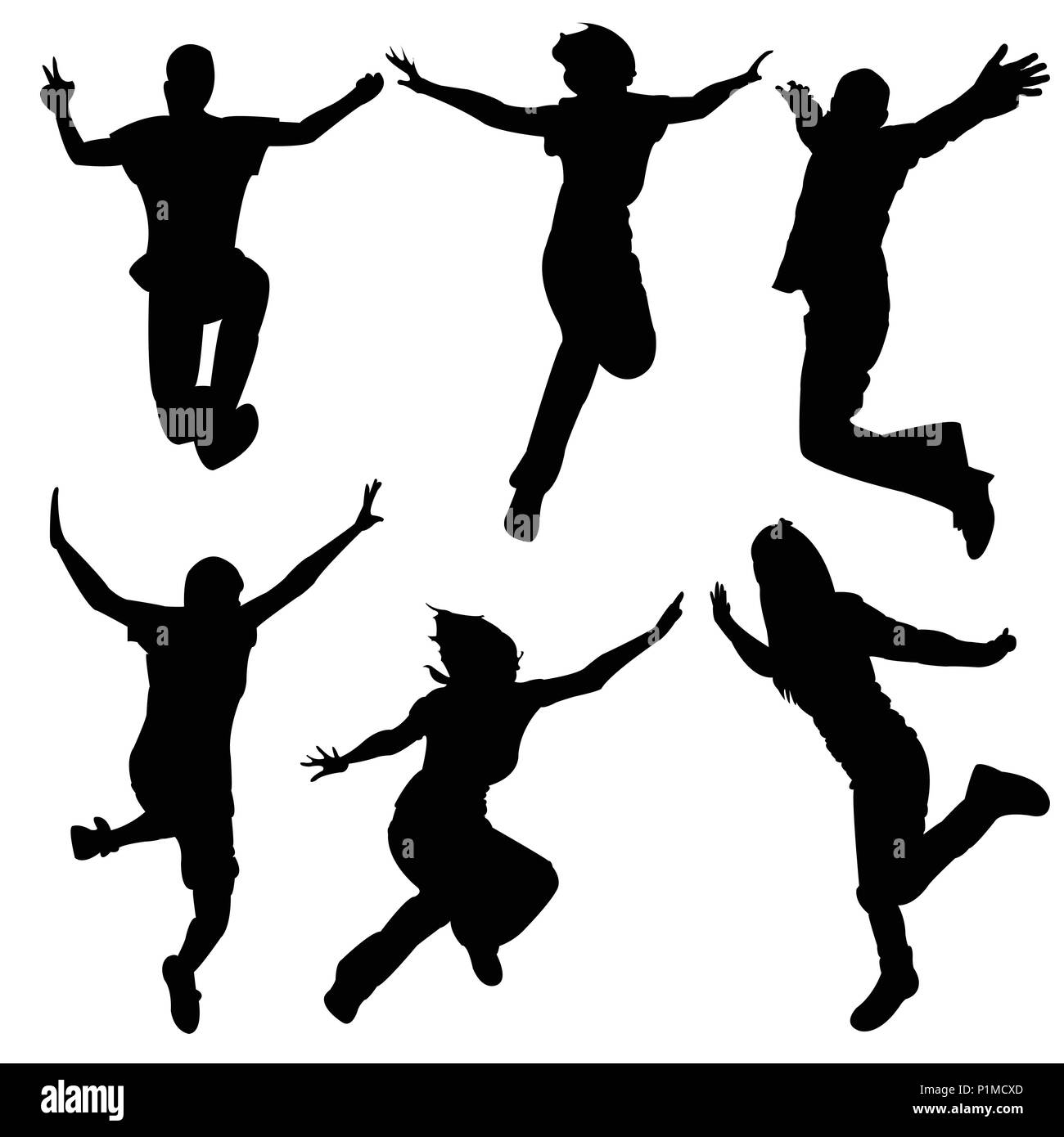 Silhouette jumping dance Stock Vector Image & Art - Alamy