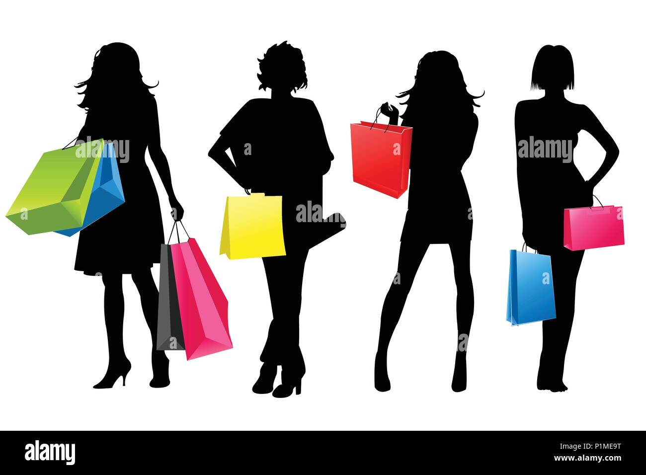Women female shopping in Stock Vector Images - Alamy