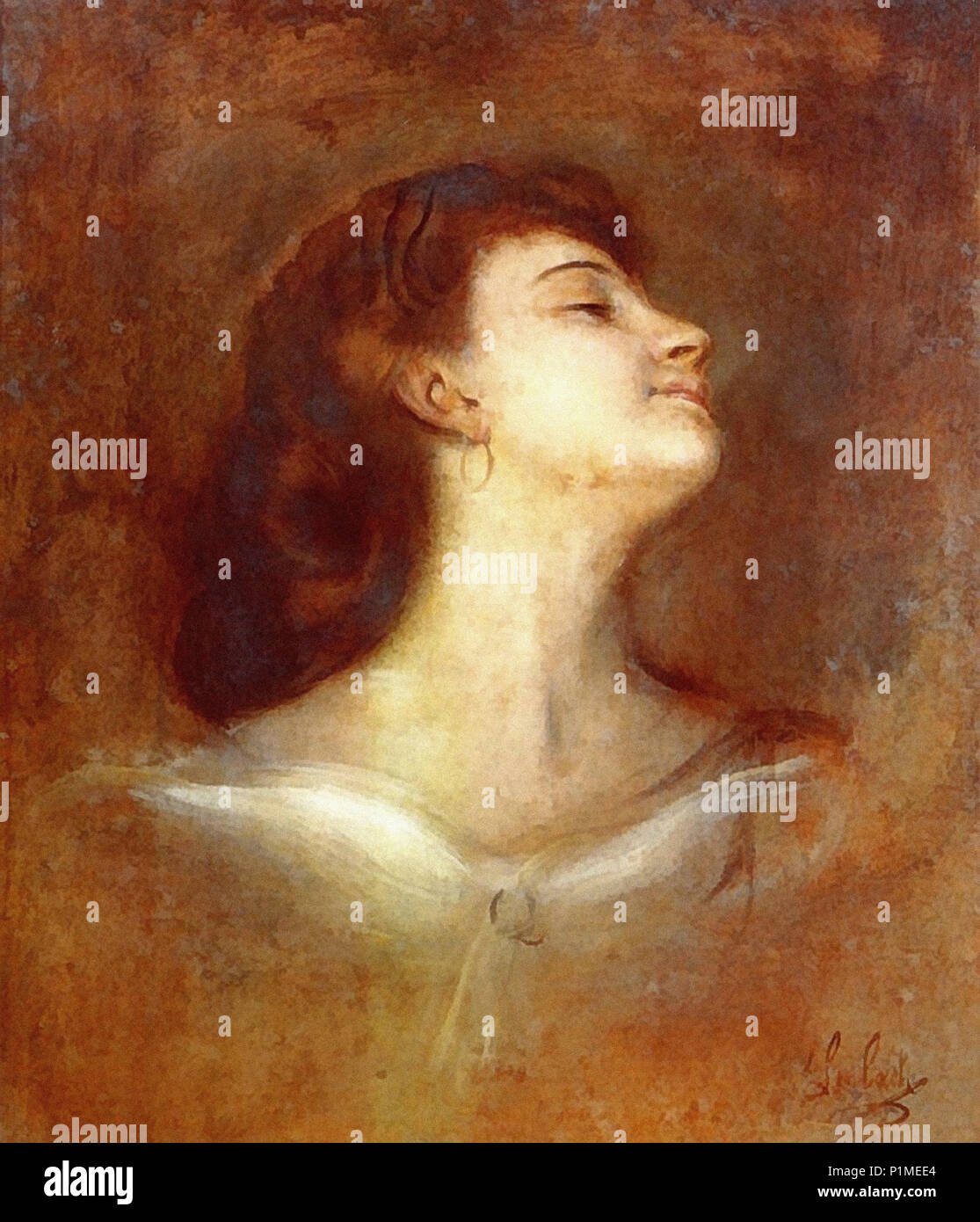 Lenbach Franz Von - Portrait of a Lady in Profile Stock Photo - Alamy