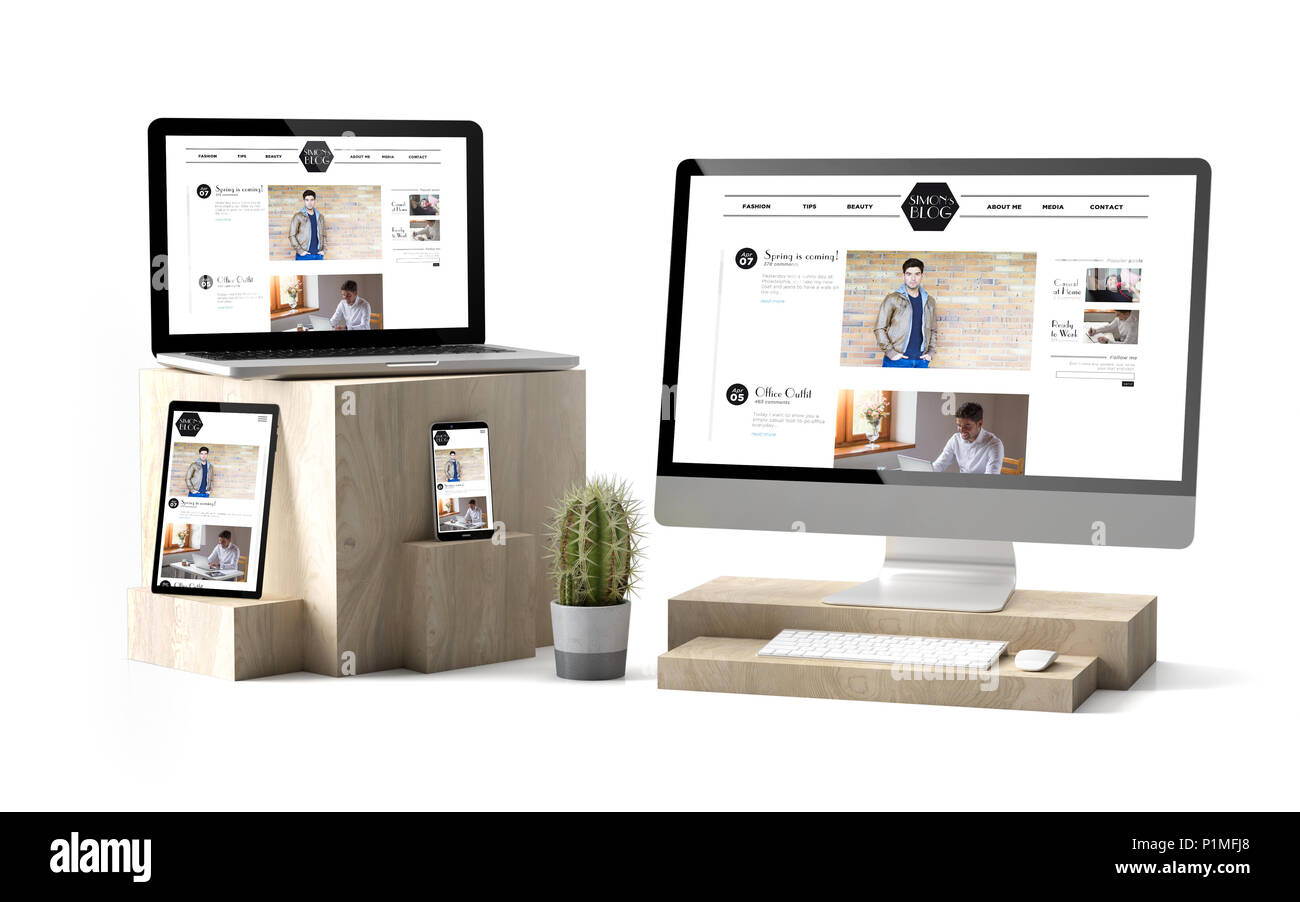 Online influencer modern workspace Cut Out Stock Images & Pictures - Alamy