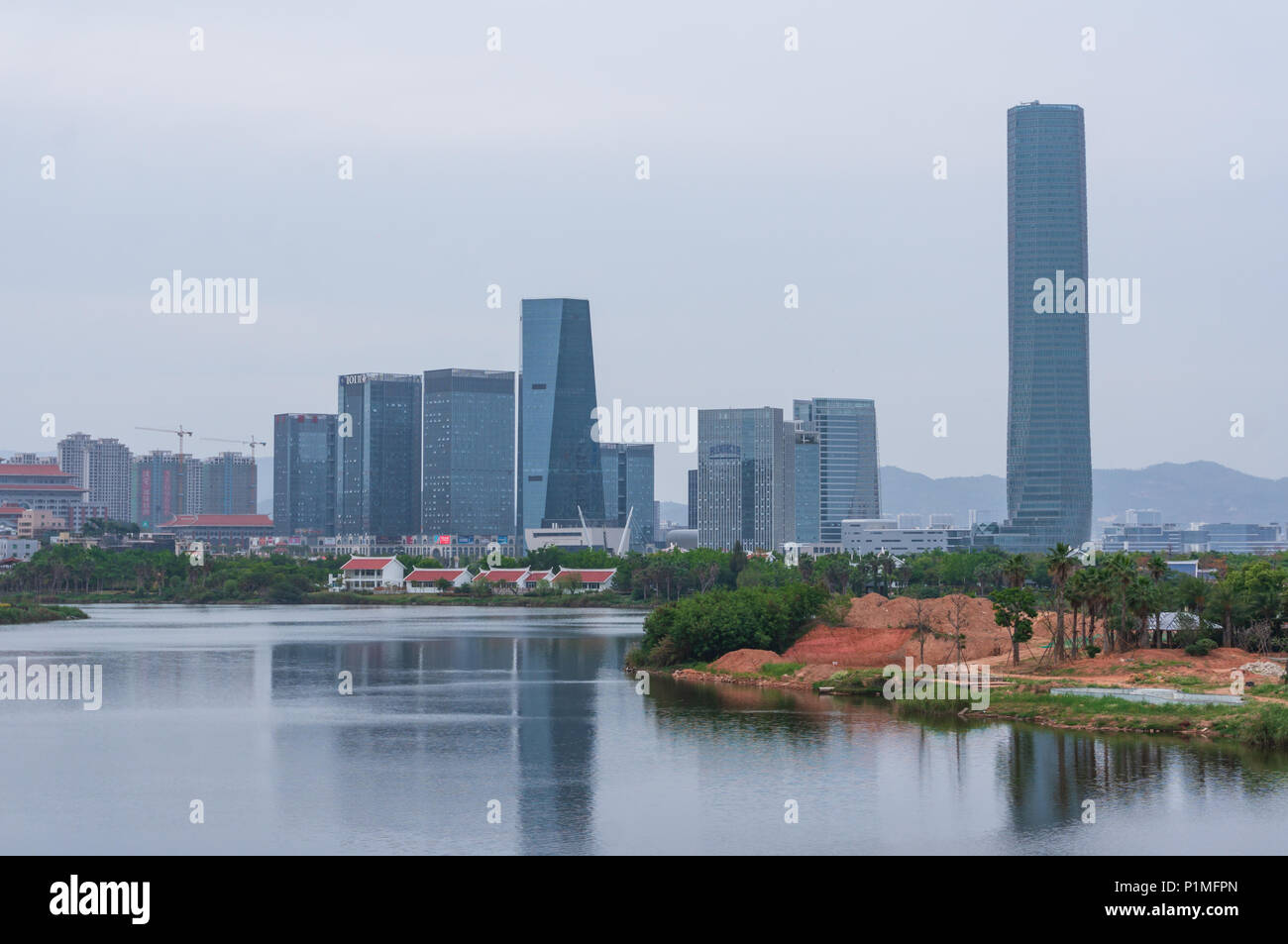 Xiamen, China - Apr 07, 2018: XingLin Bay Business District at Seaside ...