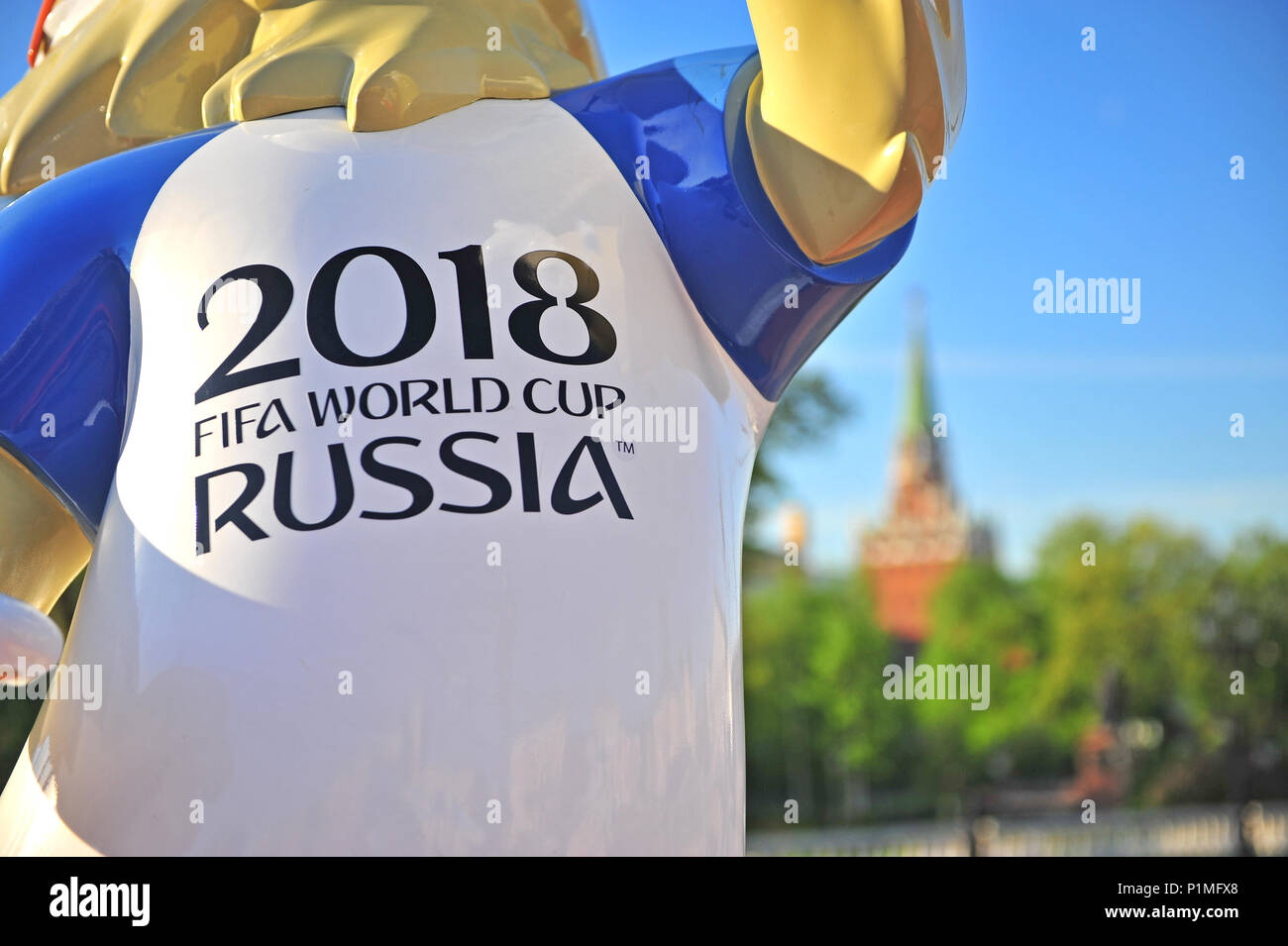 MOSCOW, RUSSIA - MAY 08: Zabivaka, official mascot of FIFA World Cup ...