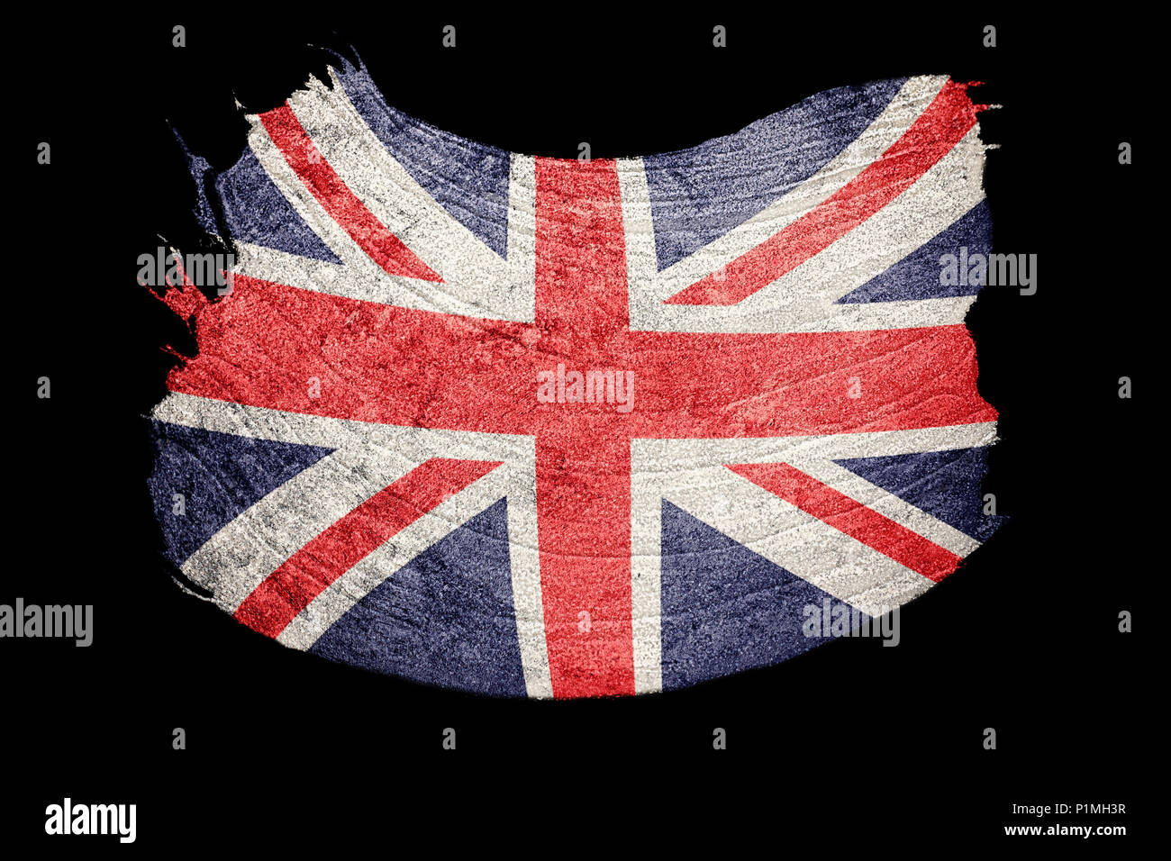 Grunge Great Britain flag. Union Jack flag with grunge texture. Brush ...