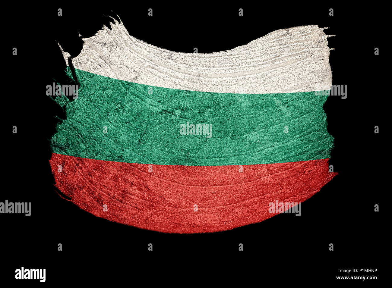 Grunge Bulgaria flag. Bulgarian flag with grunge texture. Brush stroke ...