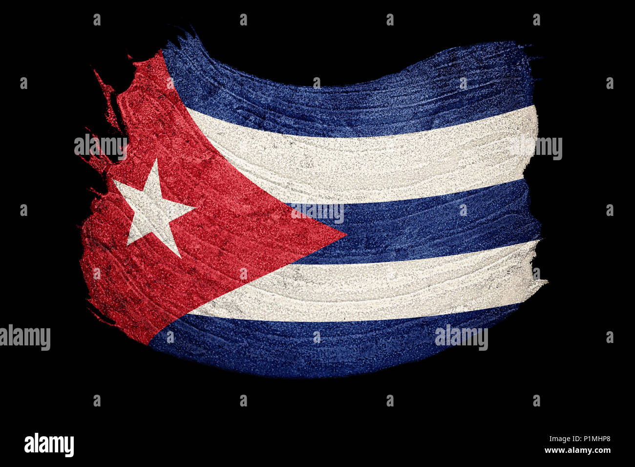 Grunge Cuba flag. Cuban flag with grunge texture. Brush stroke Stock ...