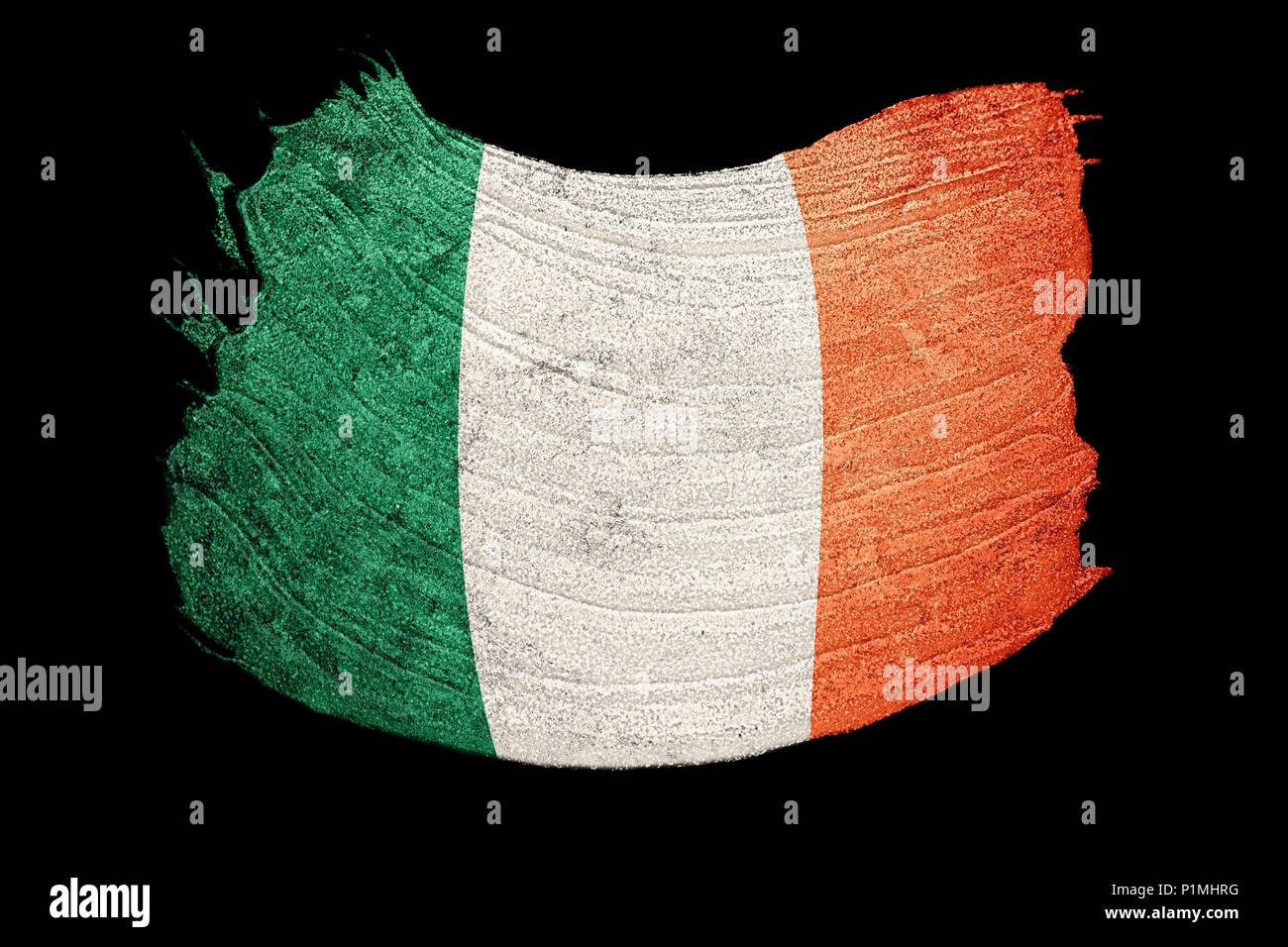 Grunge Ireland flag. Irish flag with grunge texture. Brush stroke Stock ...
