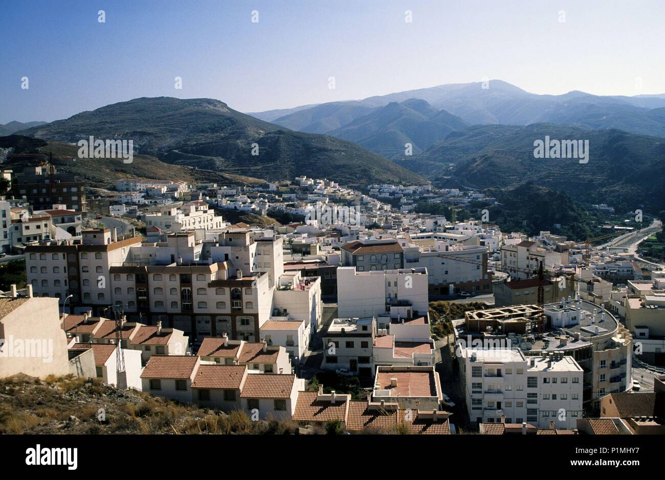 Macael, town view at the Sierra de los Filabres mountains (capital of ...
