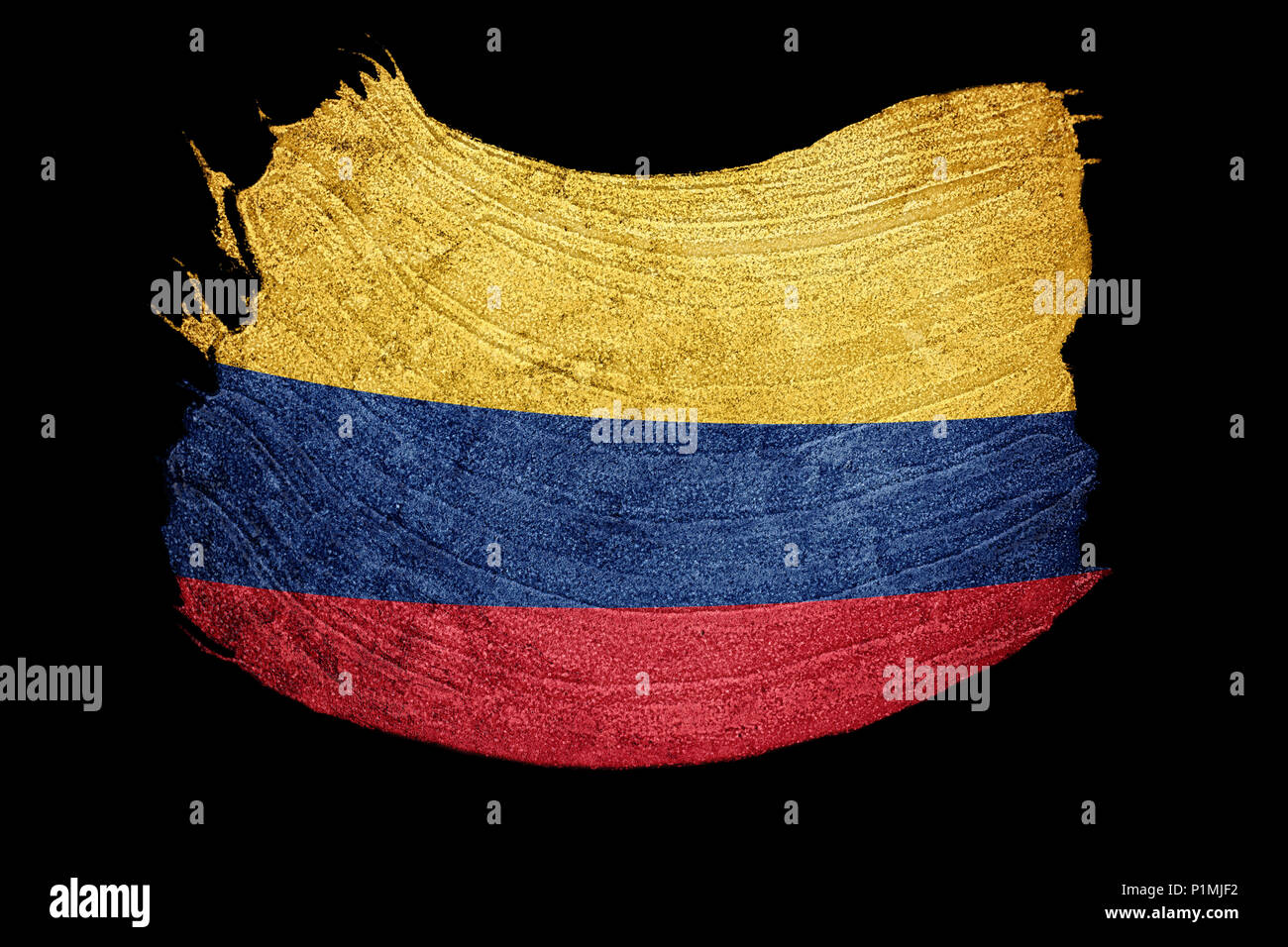 Grunge Colombia flag. Colombian flag with grunge texture. Brush stroke ...