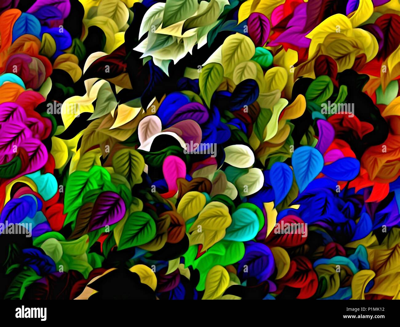 Computer graphics of abstract floral psychedelic background stylization ...