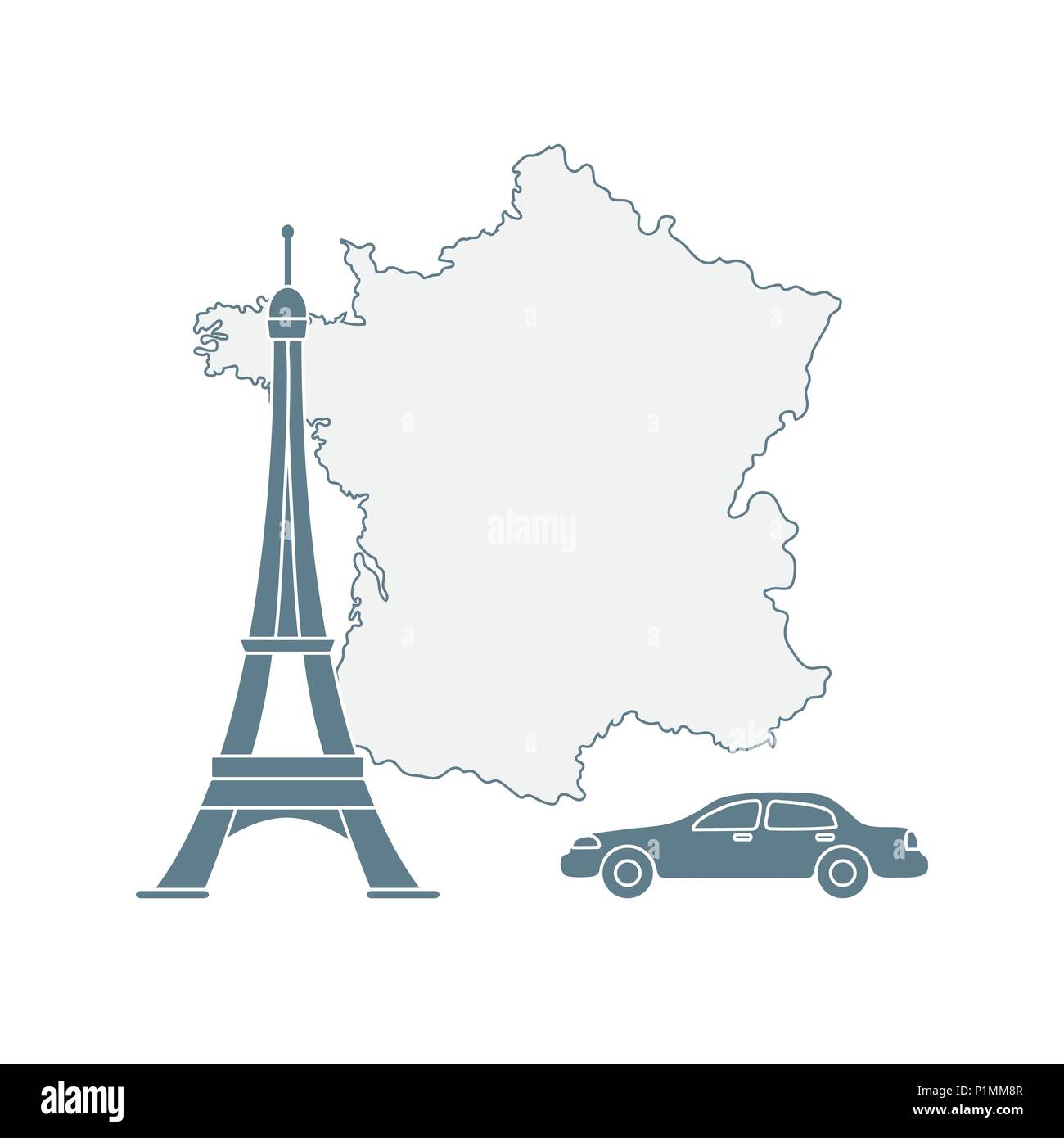 Map of central paris france Cut Out Stock Images & Pictures - Alamy