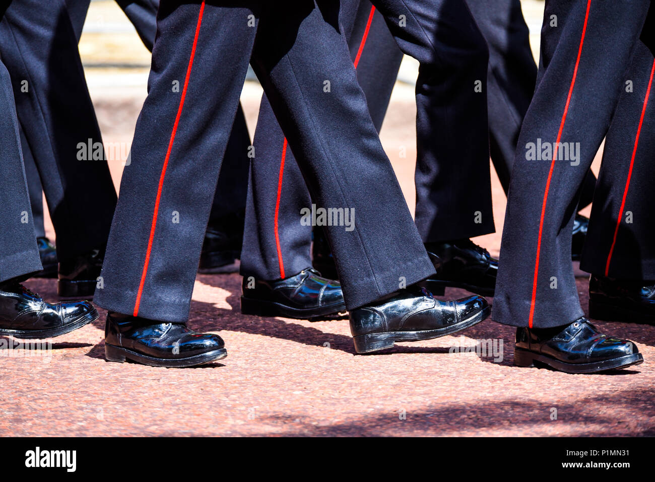 Marching legs. Trooping the Colour 2018. British Army Coldstream Guards ...
