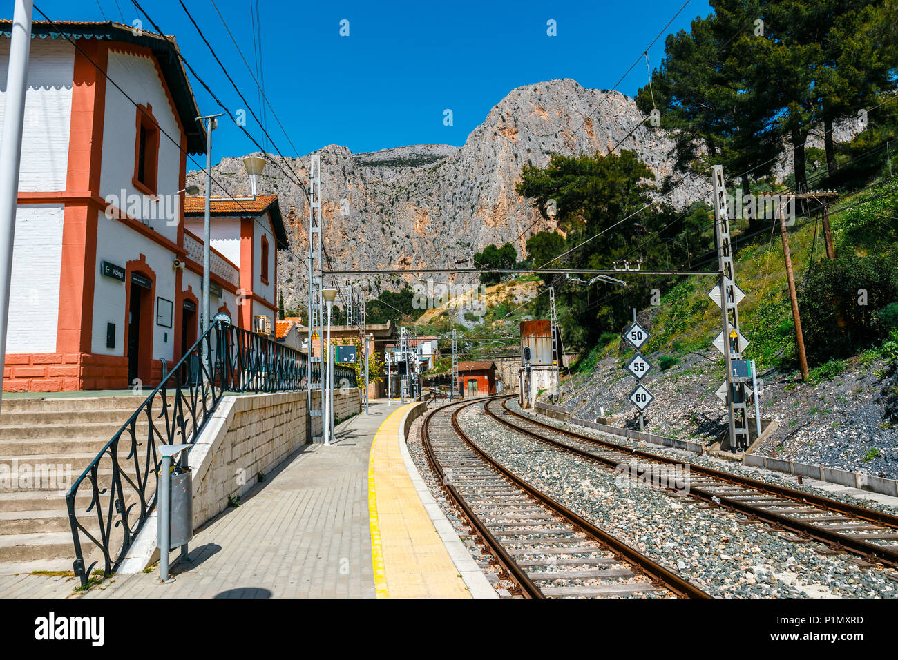 railway station in the village of el chorro at the end of trail of ...