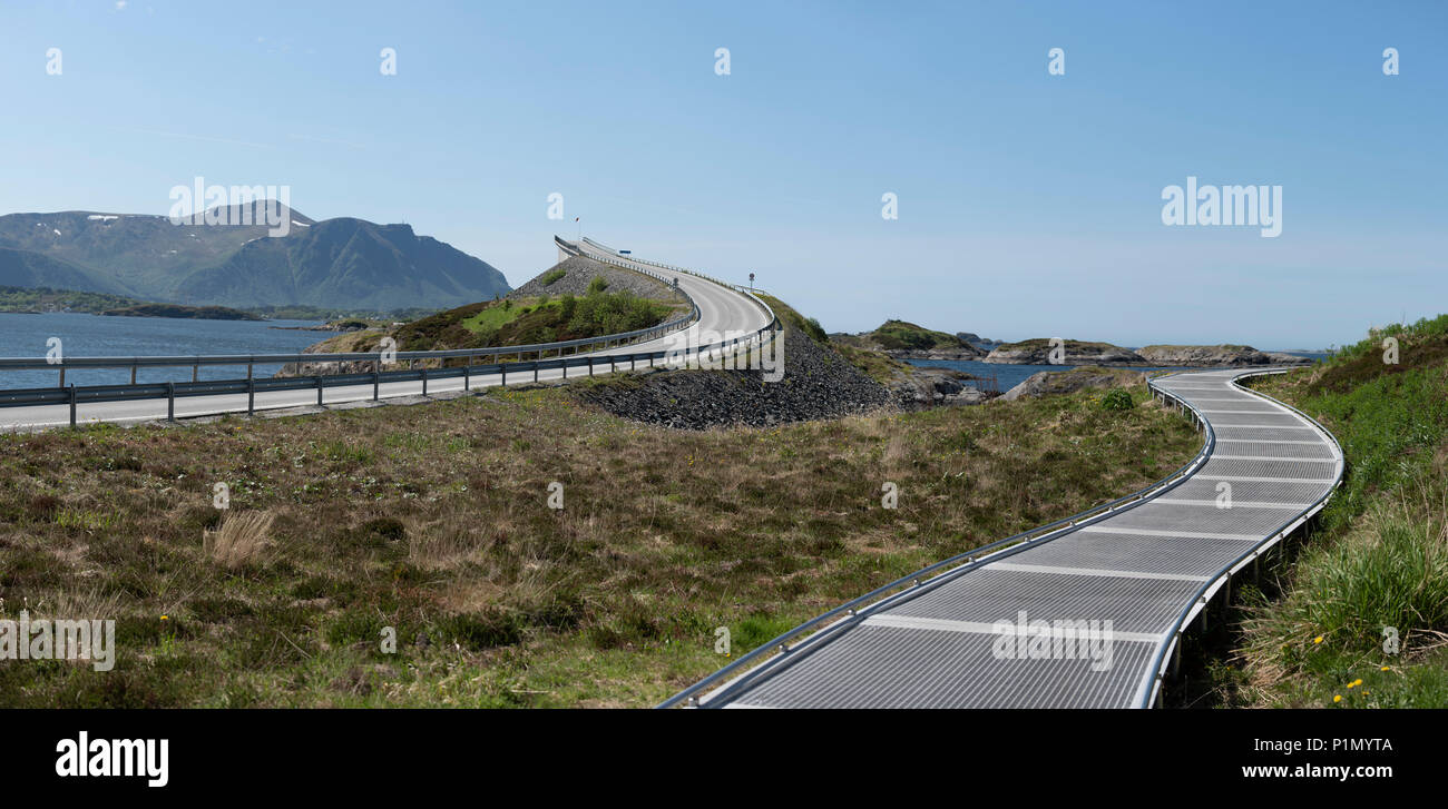 Storseisundet Bridge on the Atlantic coastal road, Norway Stock Photo ...