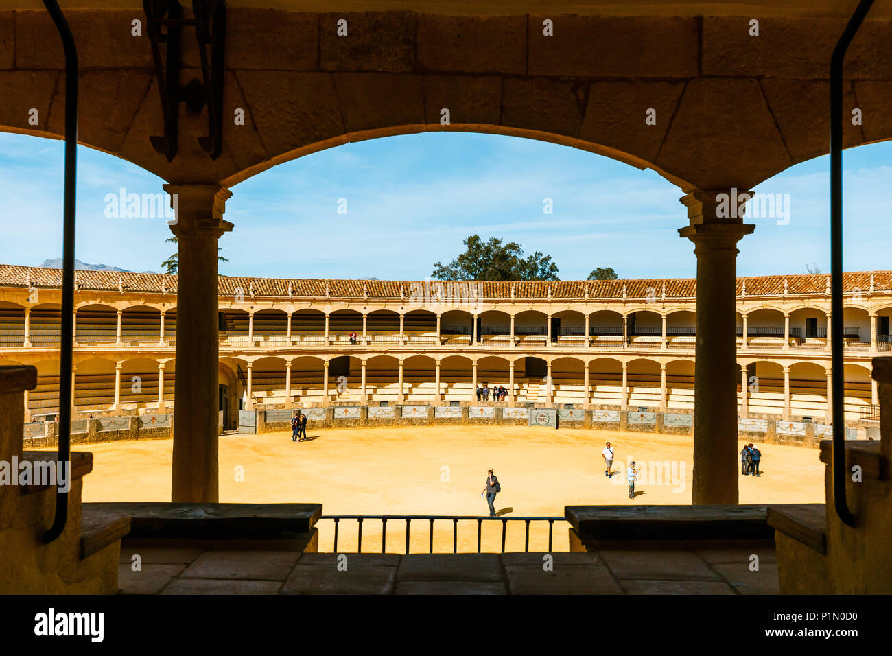 Ronda, Spain, April 05, 2018: Bullring in Ronda is one of the oldest ...