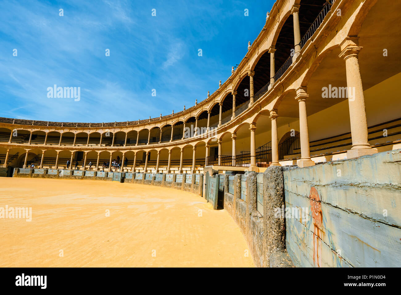 Ronda, Spain, April 05, 2018: Bullring in Ronda is one of the oldest ...
