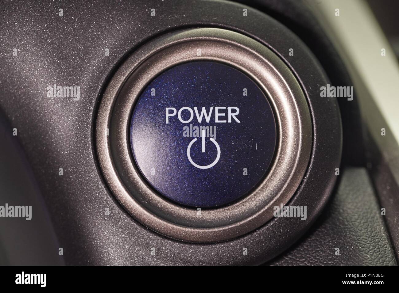 Power button of a car Stock Photo - Alamy