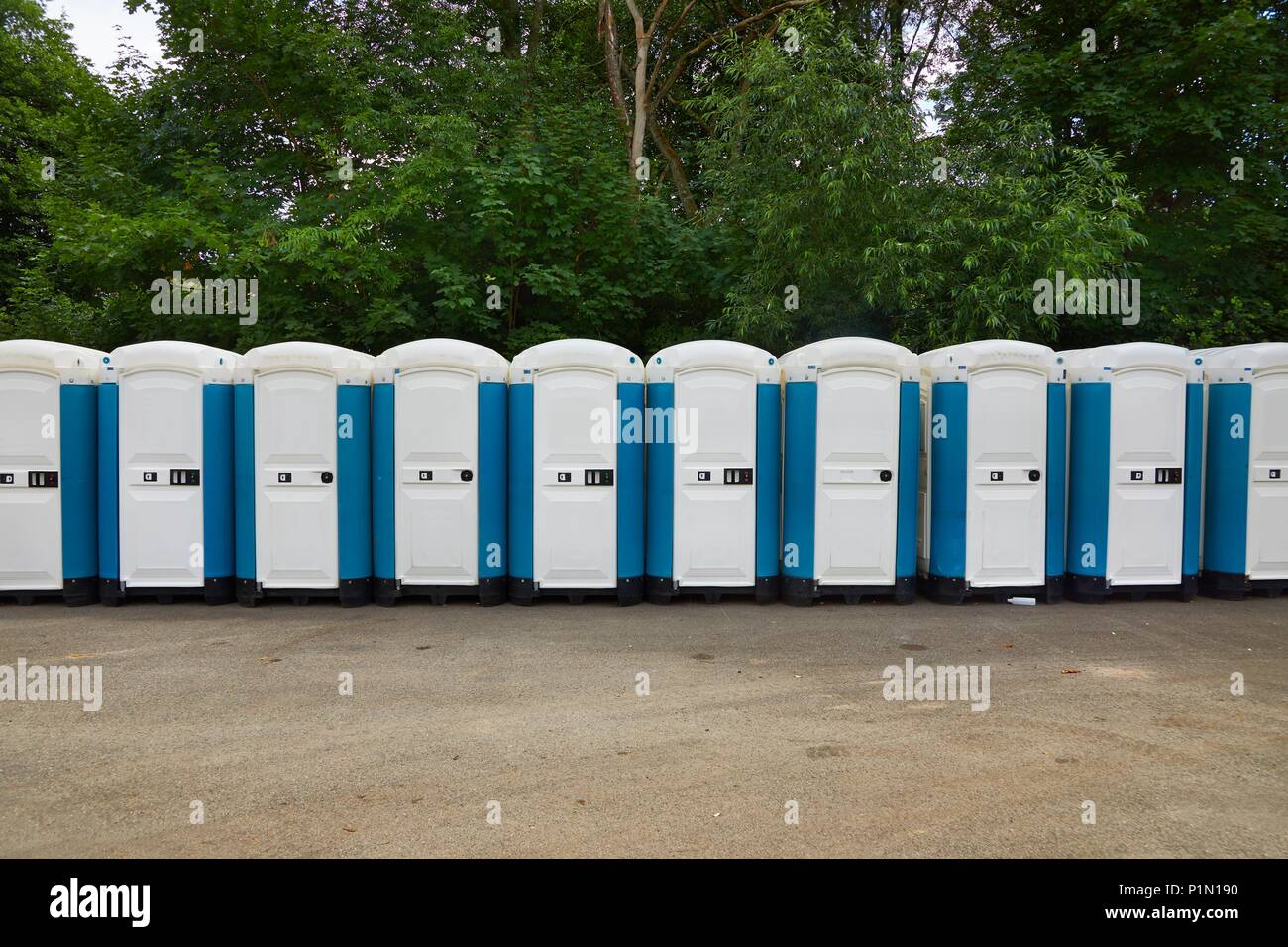 Toilets installed at a public event Stock Photo - Alamy