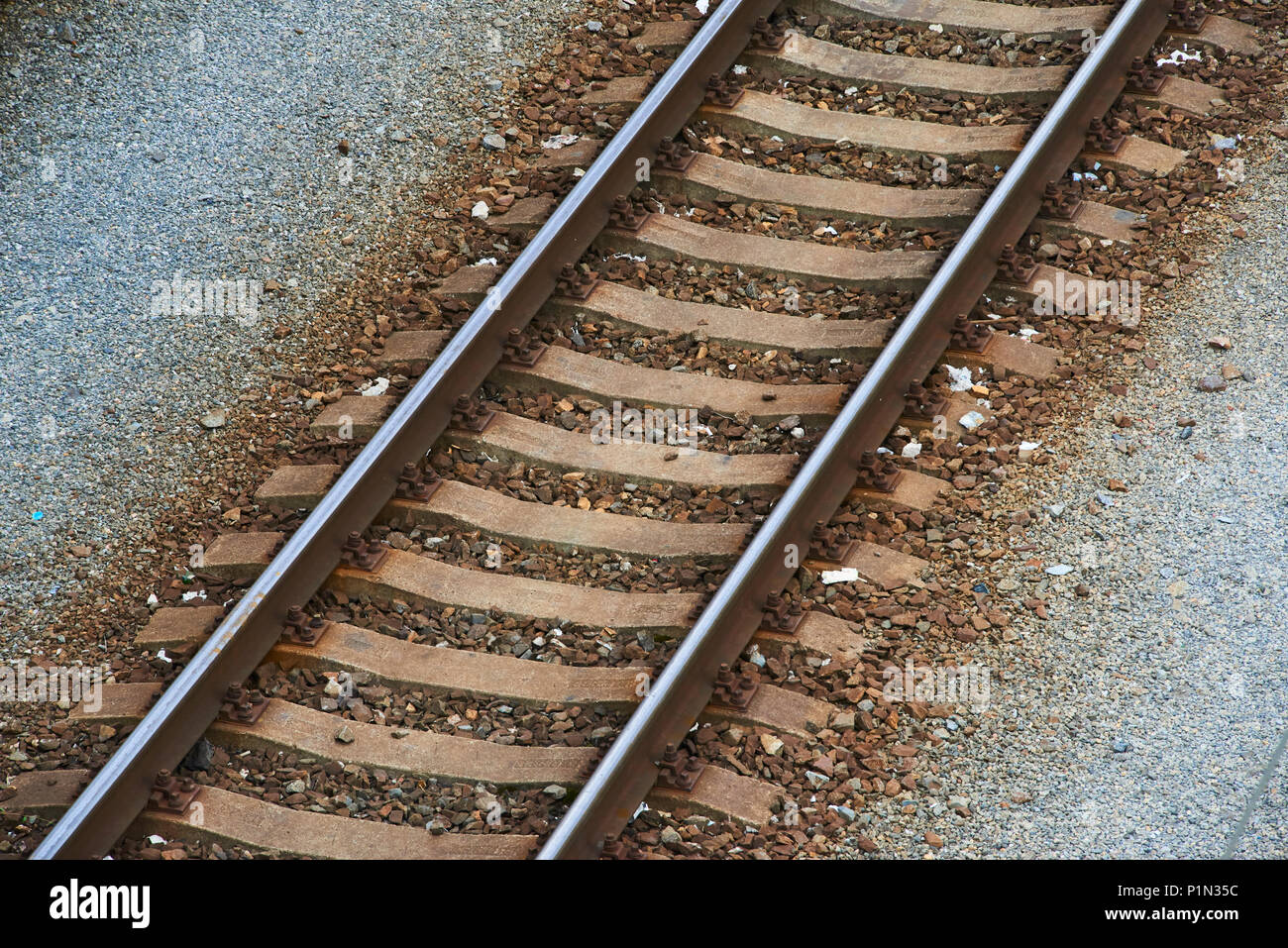 Railroad tracks view from top Stock Photo - Alamy