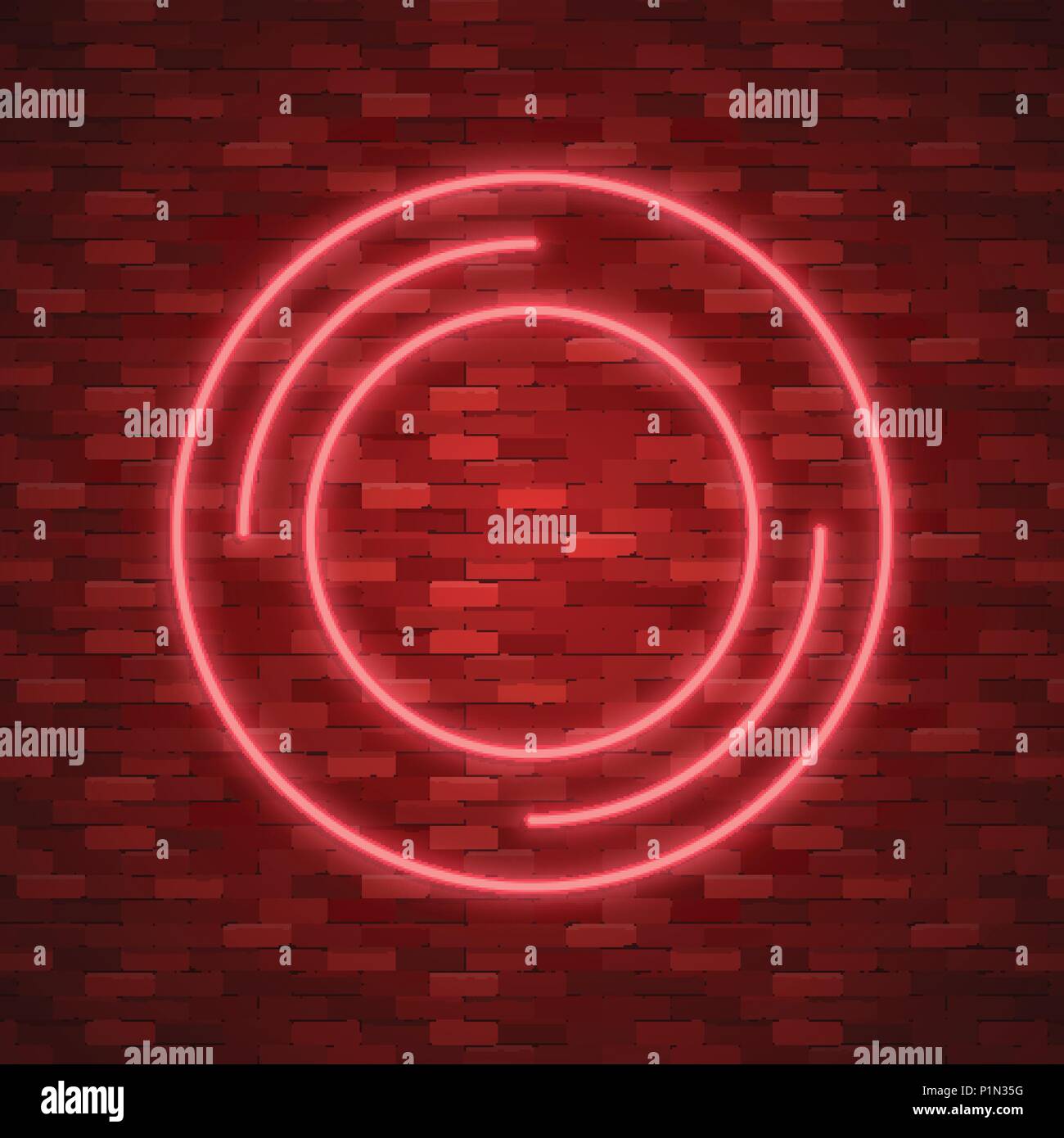 Bulb glowing. Neon ring lamp sign Stock Vector Image & Art - Alamy