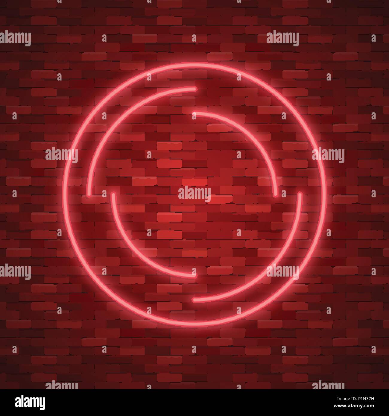 Neon open sign circle Stock Vector Images - Alamy