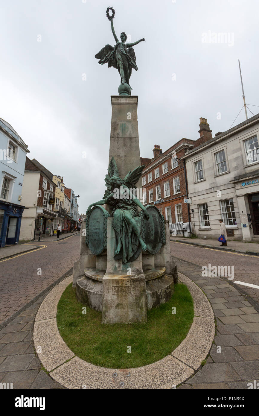 Statue Lewes War Memorial, designed by the artist Vernon March., School ...