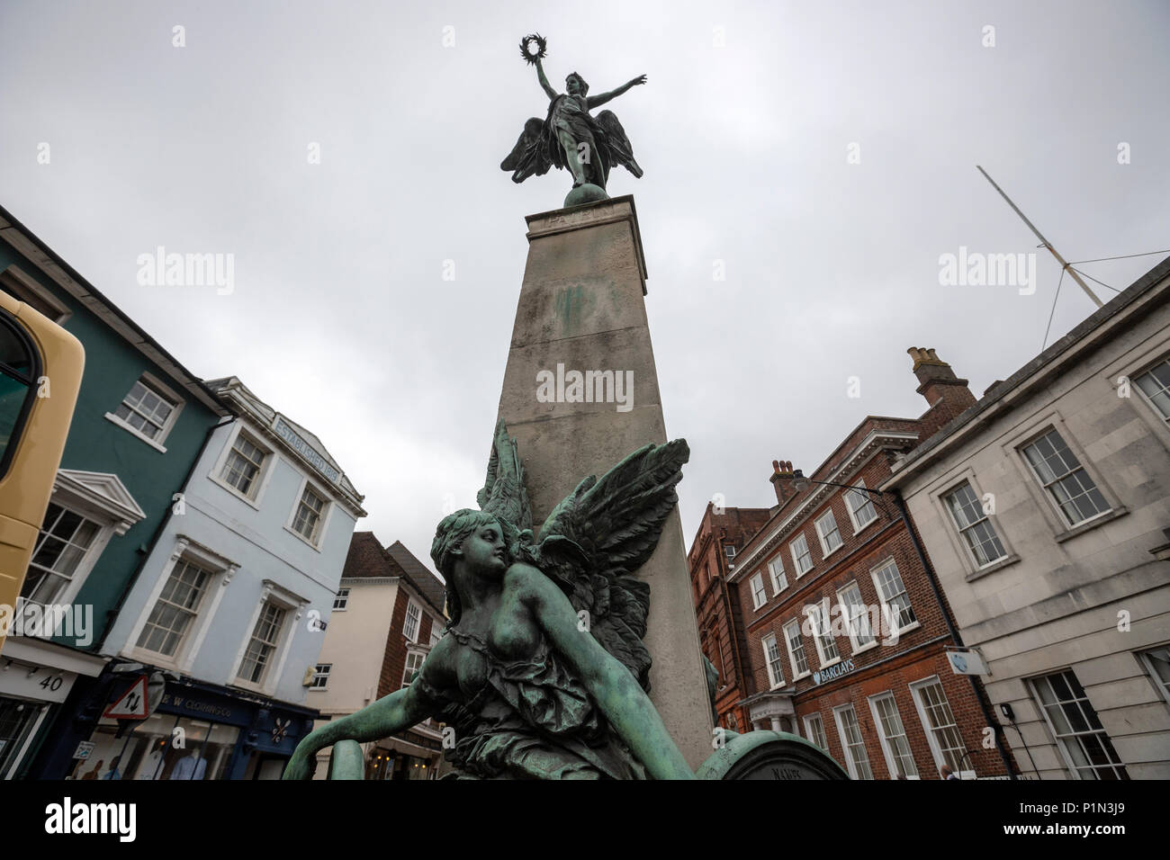 Statue Lewes War Memorial, designed by the artist Vernon March., School ...