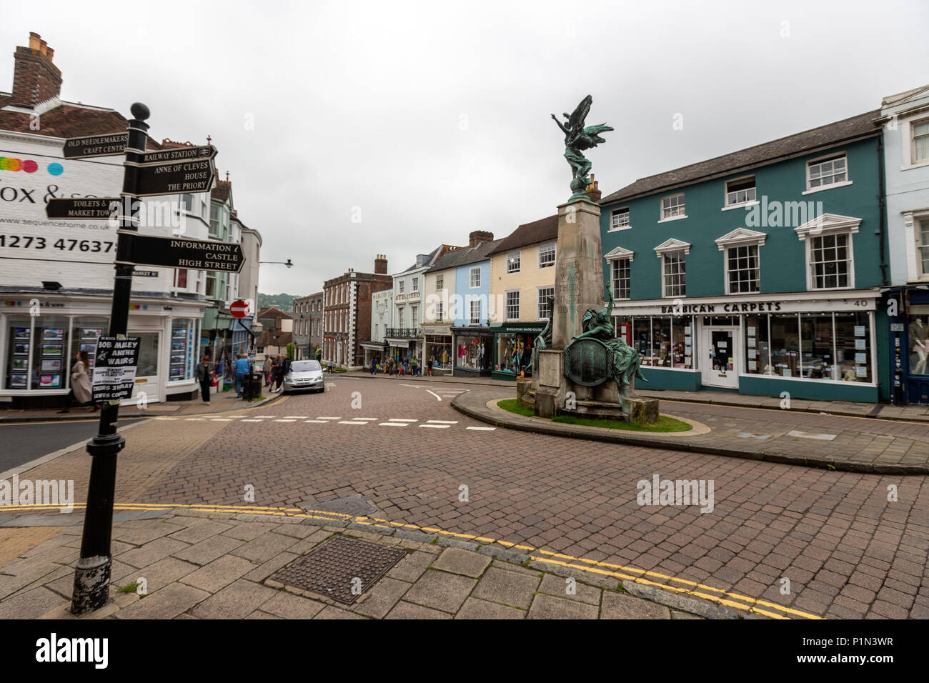 Statue Lewes War Memorial, designed by the artist Vernon March., School ...