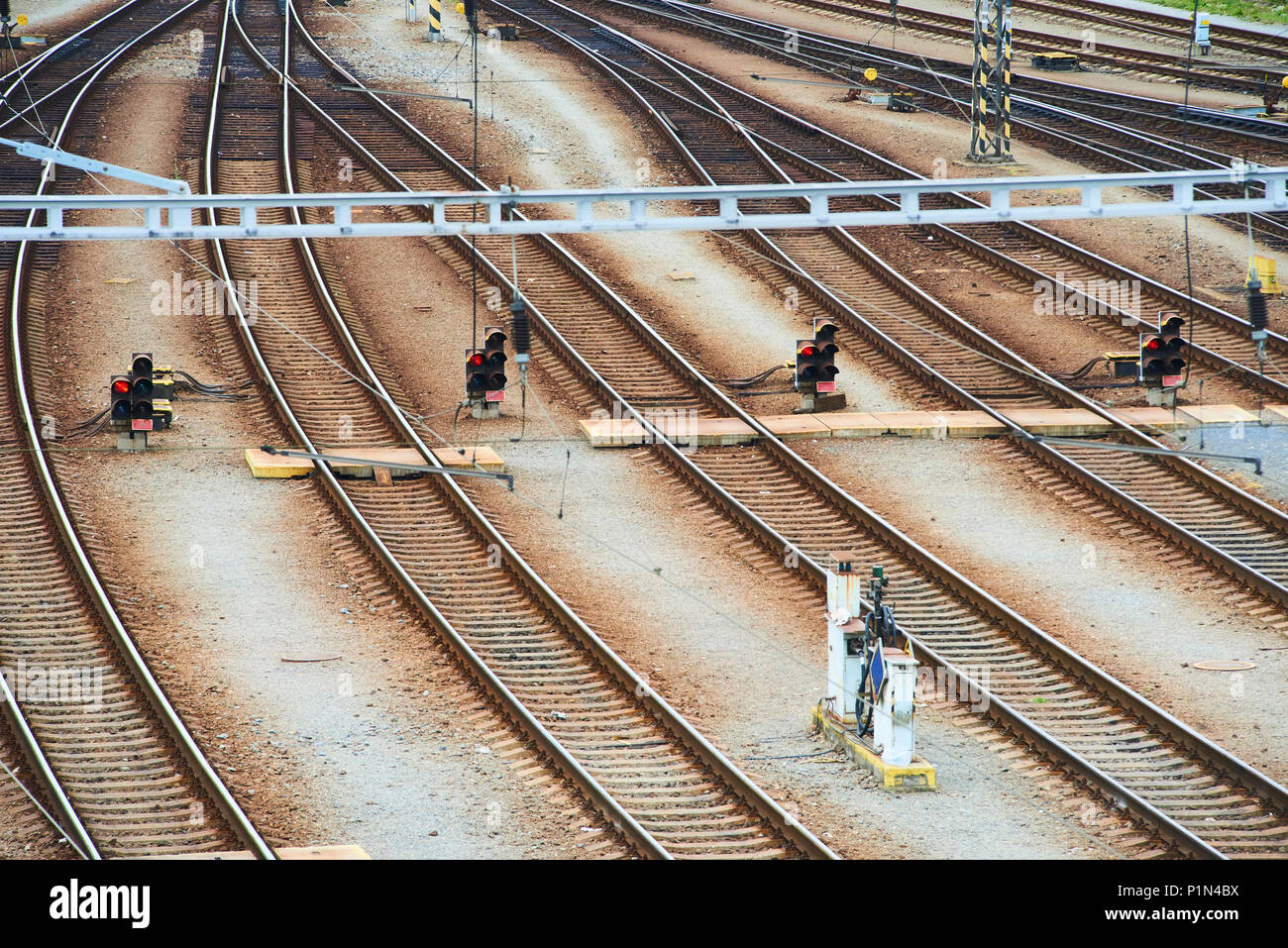 Aerial view railroad junction switch hi-res stock photography and ...