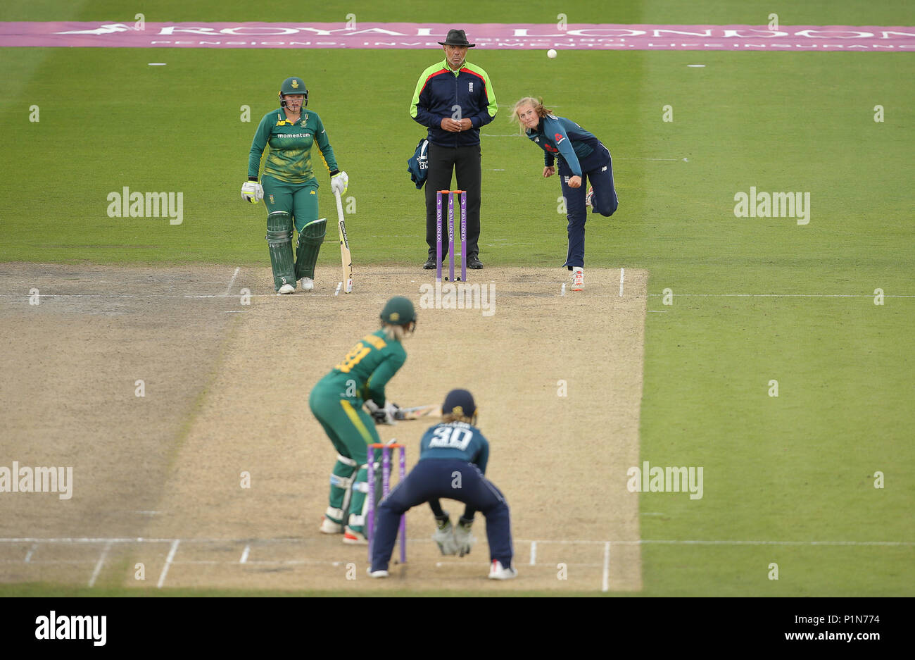 Hove, Sussex, UK. 12th Jun, 2018. Sophie Ecclestone of England Bowling ...