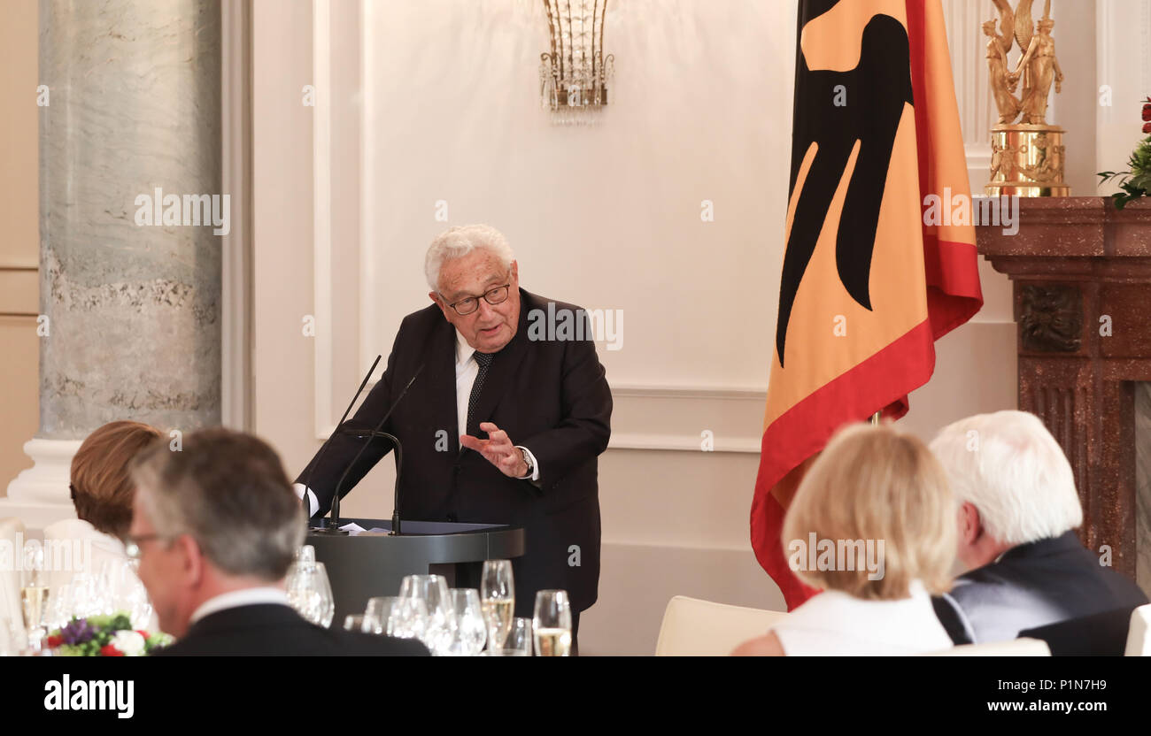 12 June 2018, Germany, Berlin: Henry A. Kissinger gives a speech at a ...