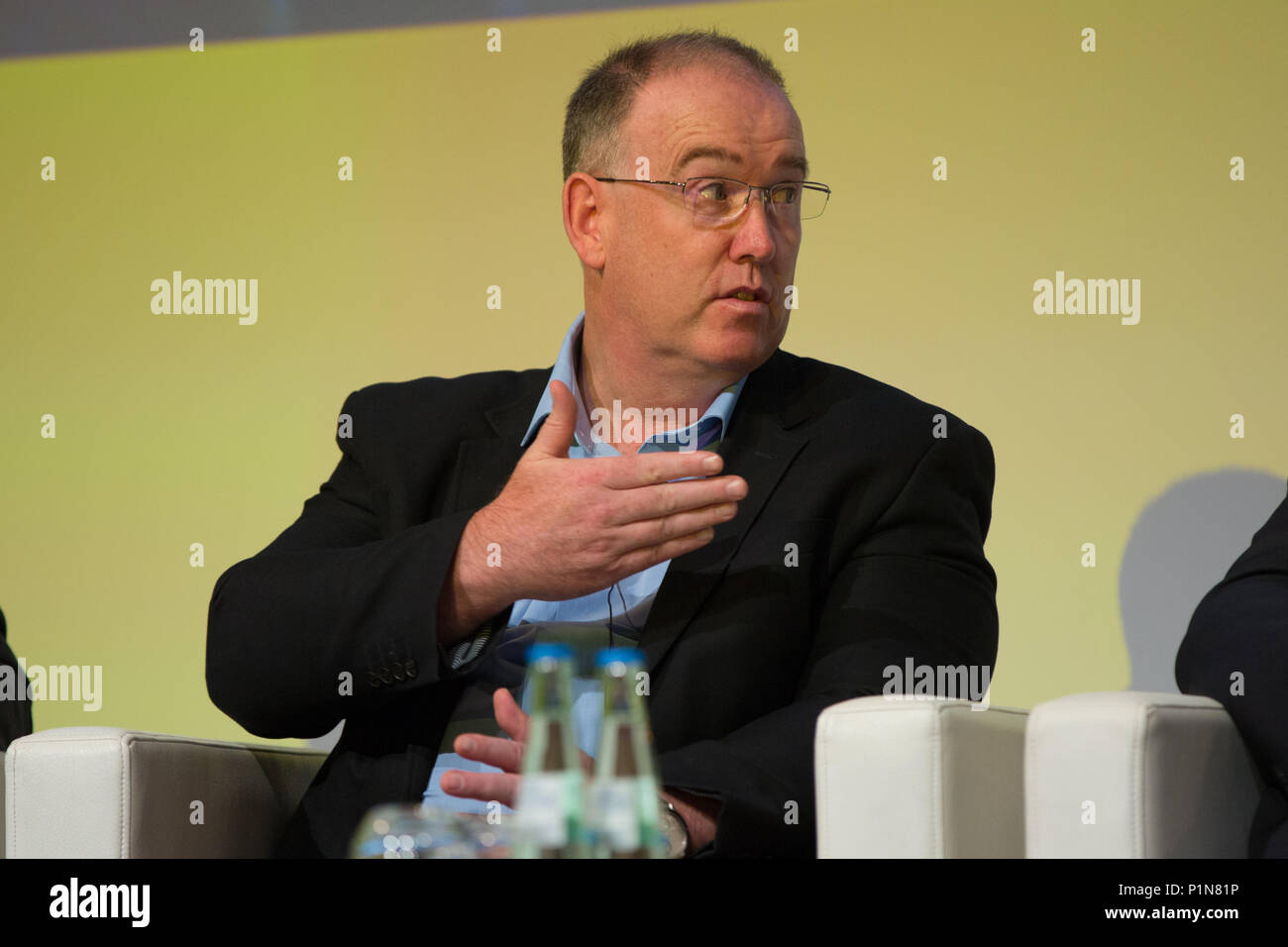 Cologne, Germany, June 12 2018, broadband fair Angacom: Charles ...