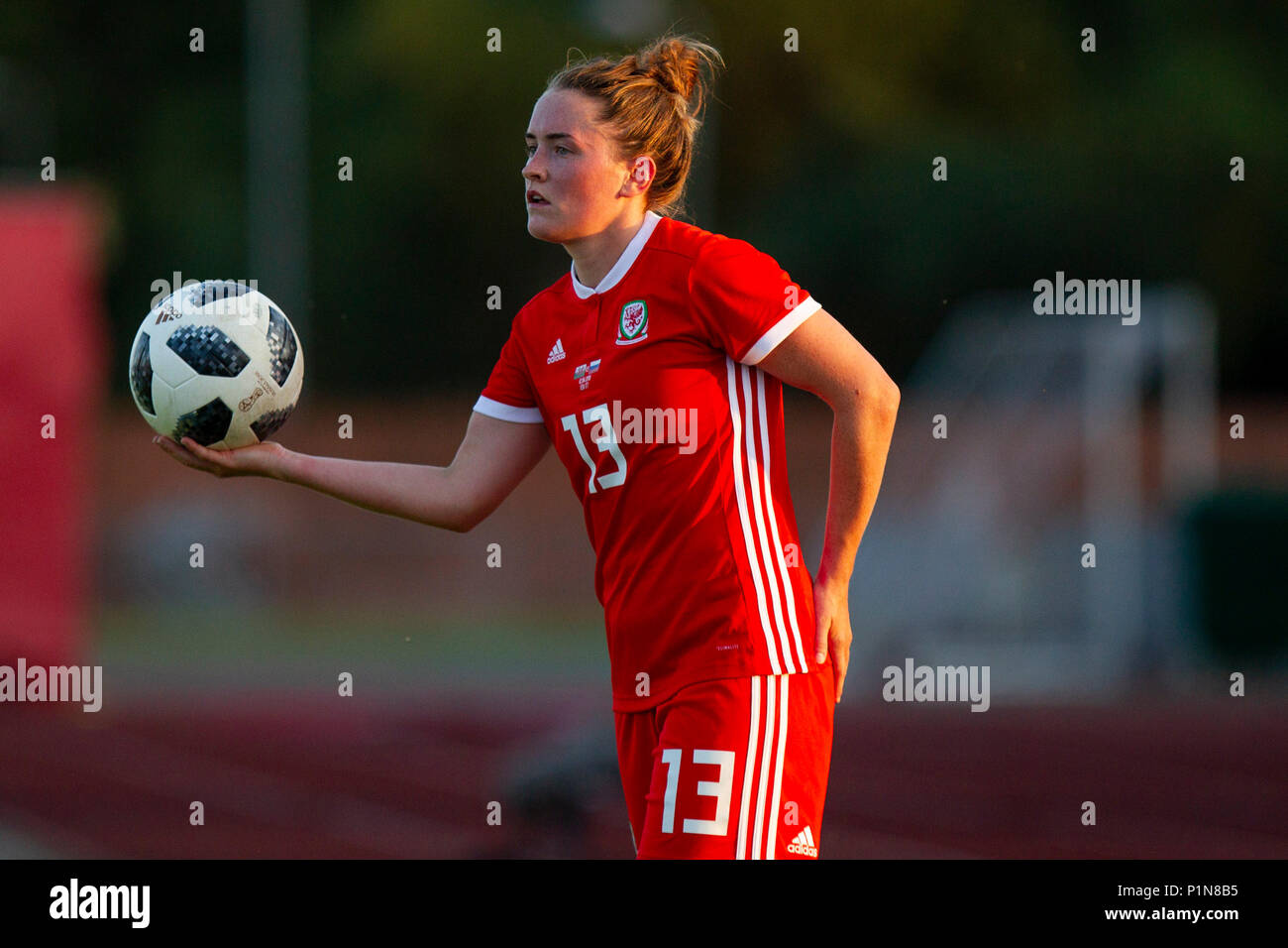 Newport, Wales, UK, June 12th 2018. Rachel Rowe of Wales during the ...