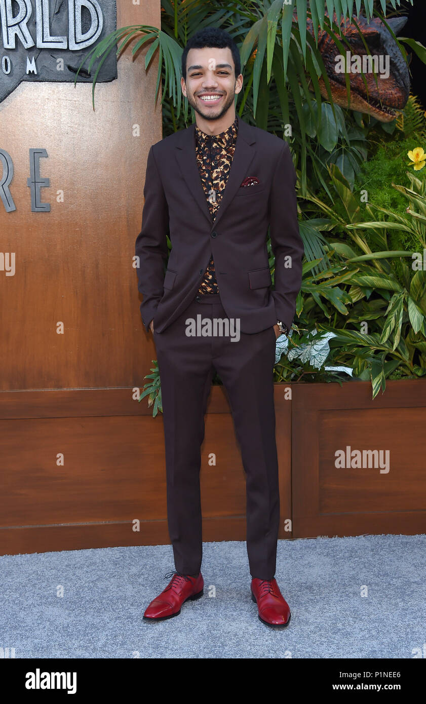 Los Angeles, California, USA. 12th June, 2018. Justice Smith arrives ...