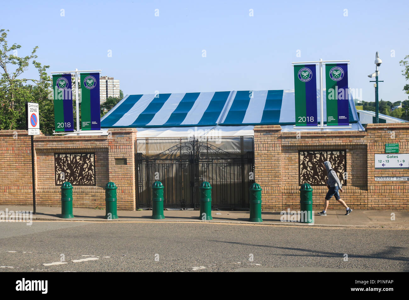 London UK. 13th June 2018. Roll of Honour Banners showing the 2017 ...