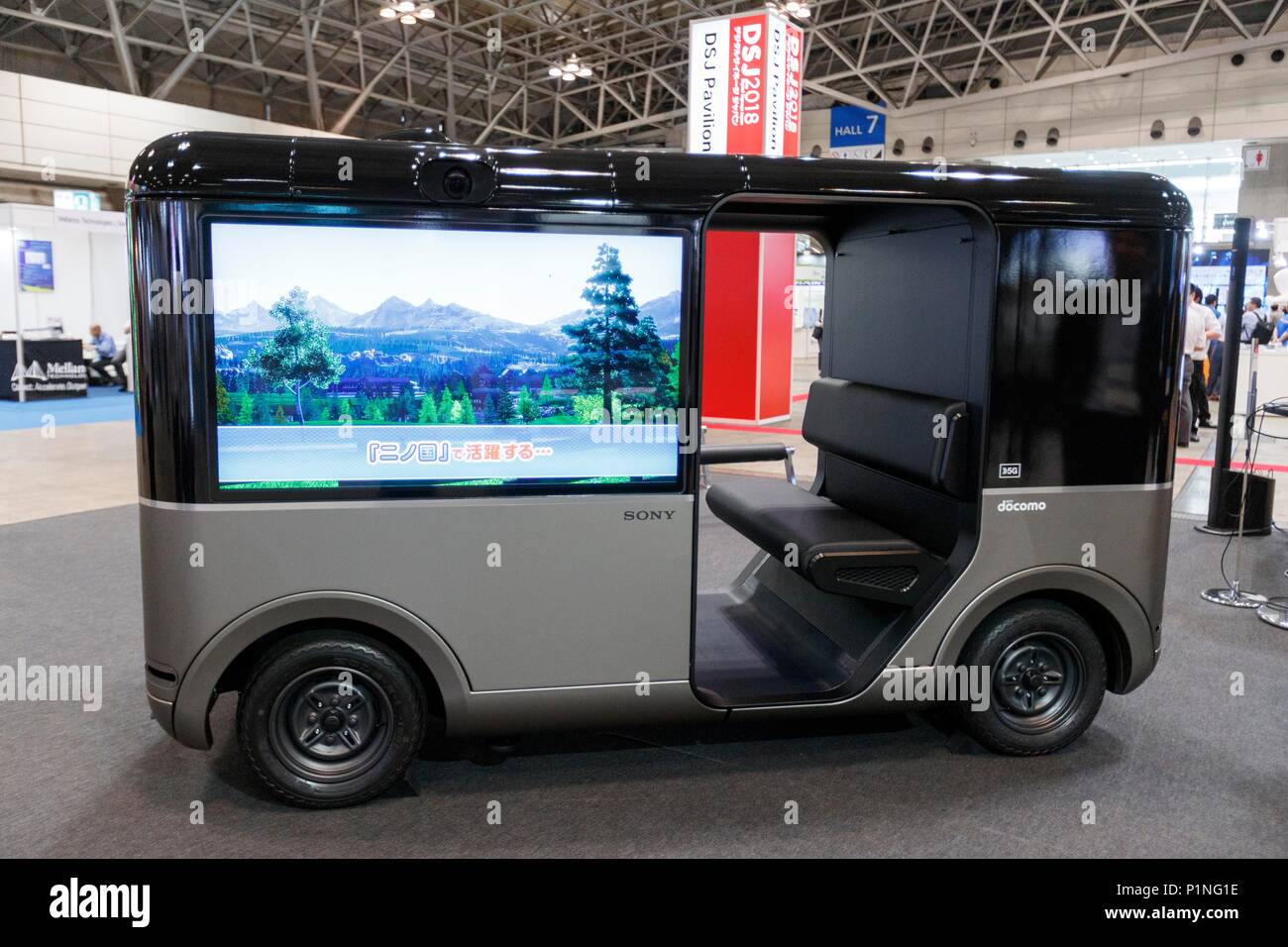 Chiba, Japan. 13th June 2018. Sony's self-driving prototype known as ...