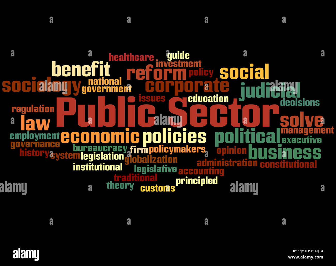 Public Sector, word cloud concept on black background Stock Photo - Alamy