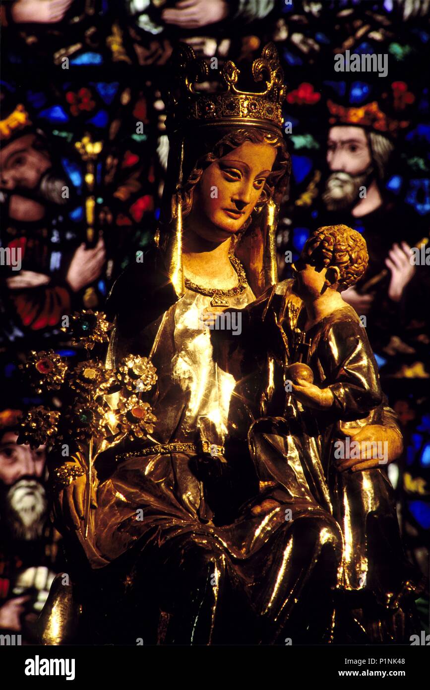 Roncesvalles, Roncesvalles virgin in the church interior (Sant James ...