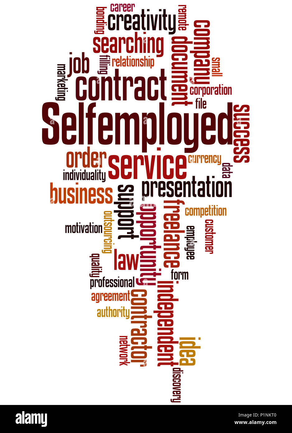 Selfemployed, word cloud concept on white background Stock Photo - Alamy