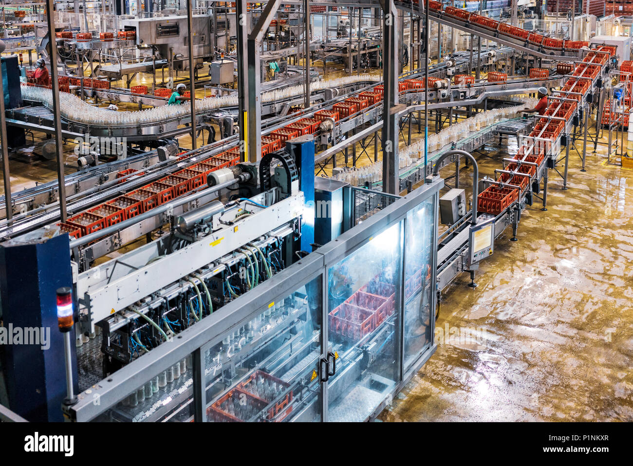 Indoor view of beverages factory Stock Photo - Alamy