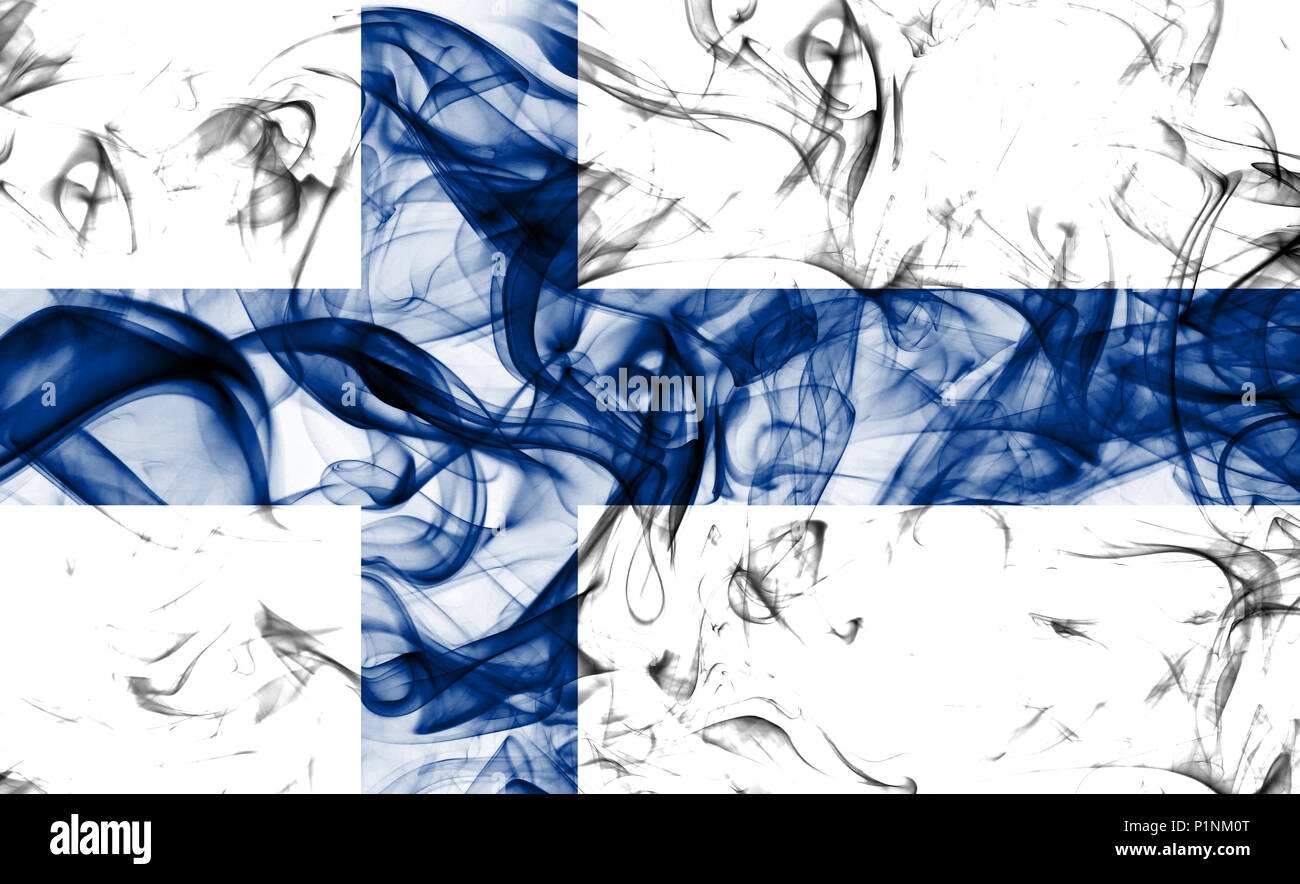 Finland smoke flag Stock Photo - Alamy