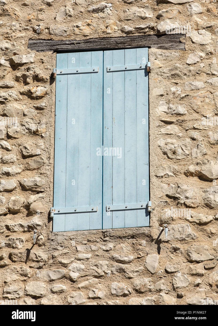 Old stone house with wooden shutters, Provence, France Stock Photo - Alamy