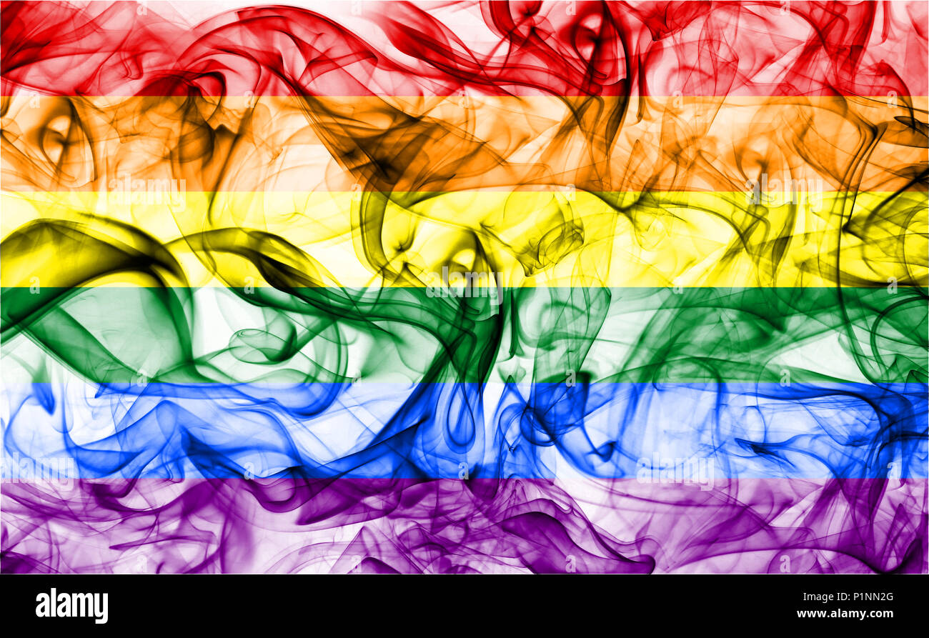 Gay smoke flag, LGBT pride flag Stock Photo - Alamy