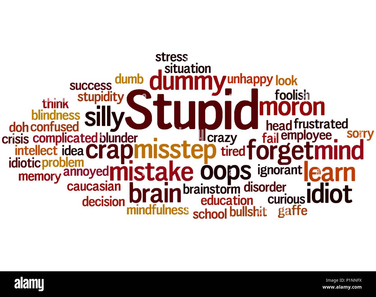 Stupid, word cloud concept on white background Stock Photo - Alamy