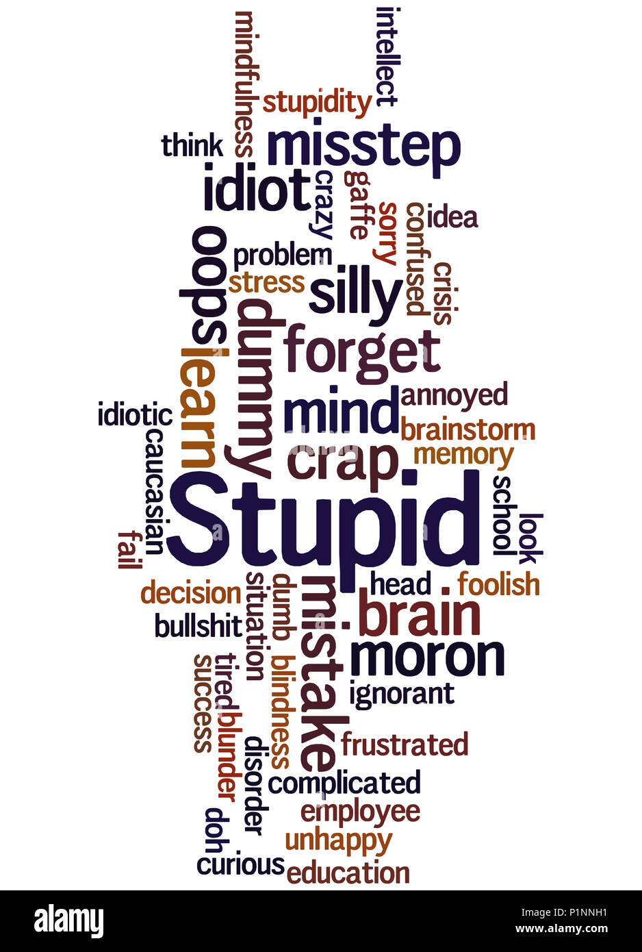 Stupid, word cloud concept on white background Stock Photo - Alamy